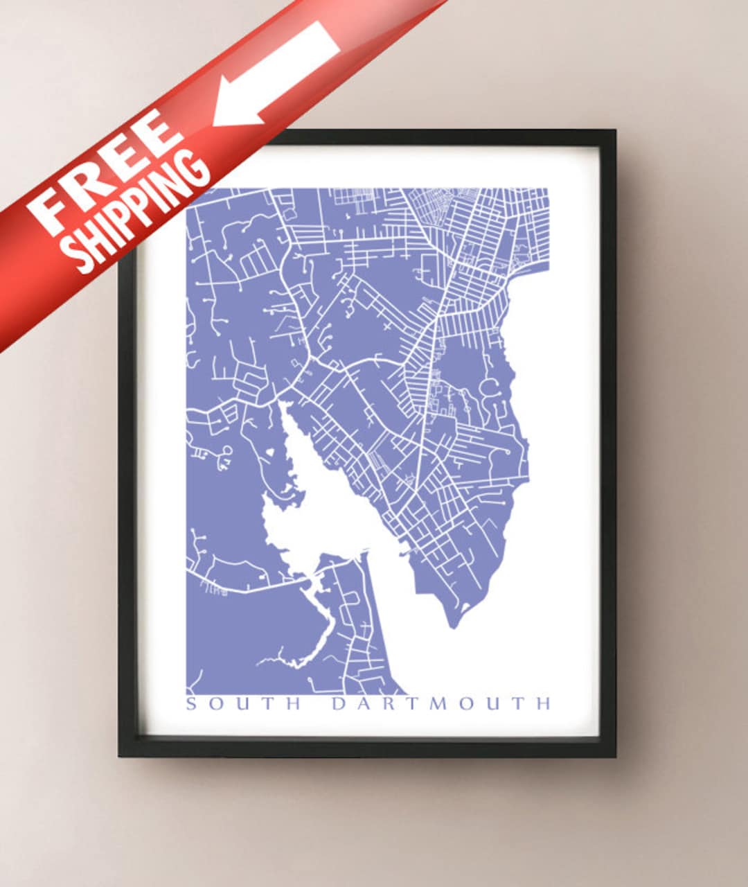 South Dartmouth, MA Map Print - Massachusetts Poster - Etsy