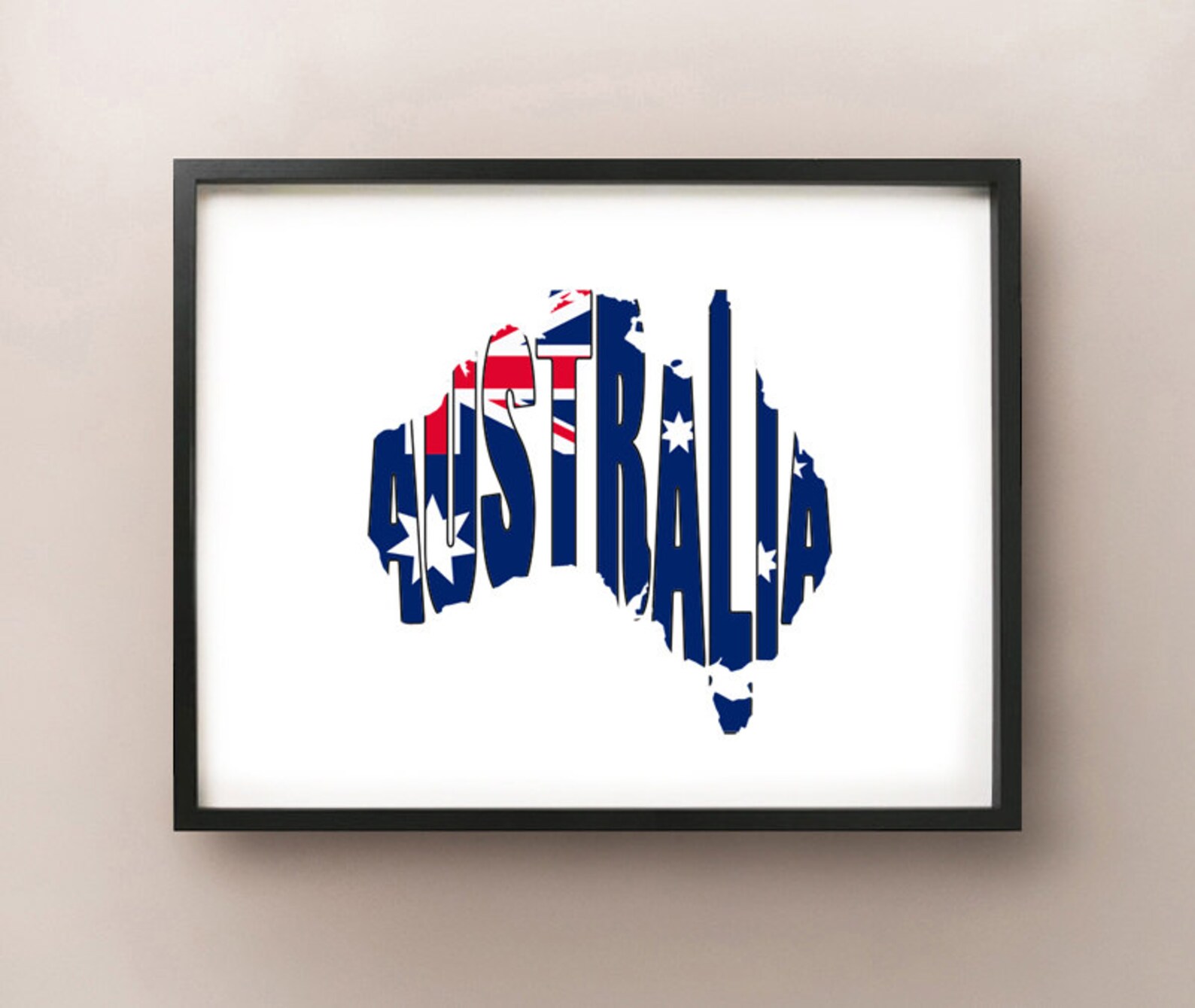 Australia Font Map Art Poster Print Customize Your Map - Etsy Canada