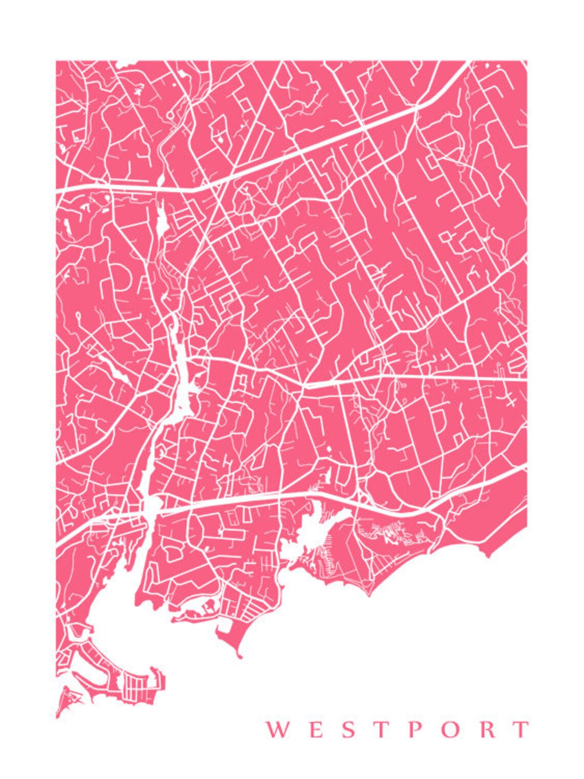 Westport CT Map Print - Etsy