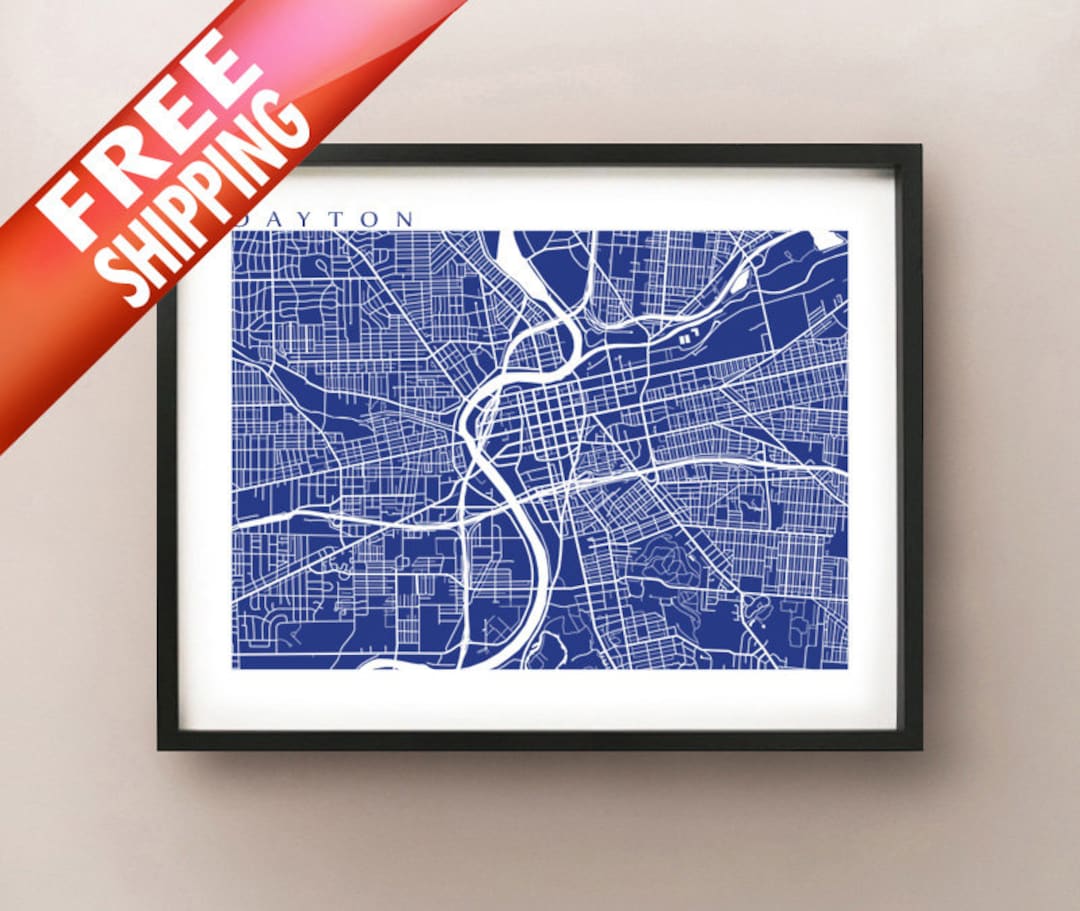 Dayton Map Print - Ohio Poster - Etsy
