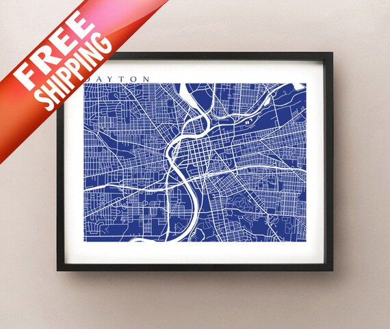Dayton Map Print Ohio Poster | Etsy