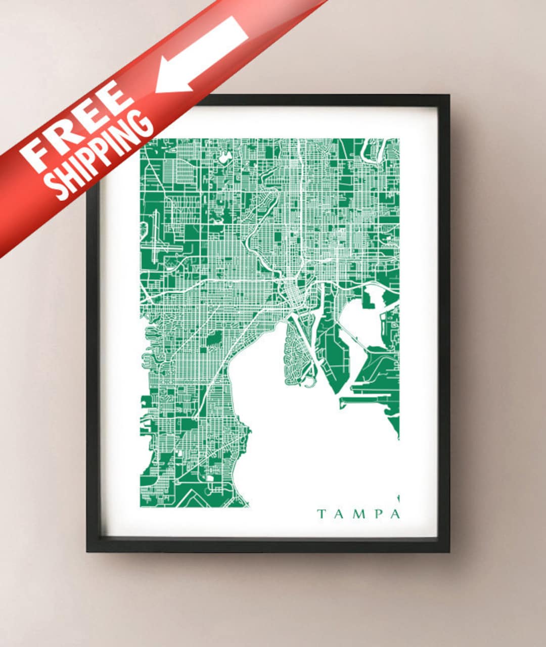Tampa Map Print - Etsy
