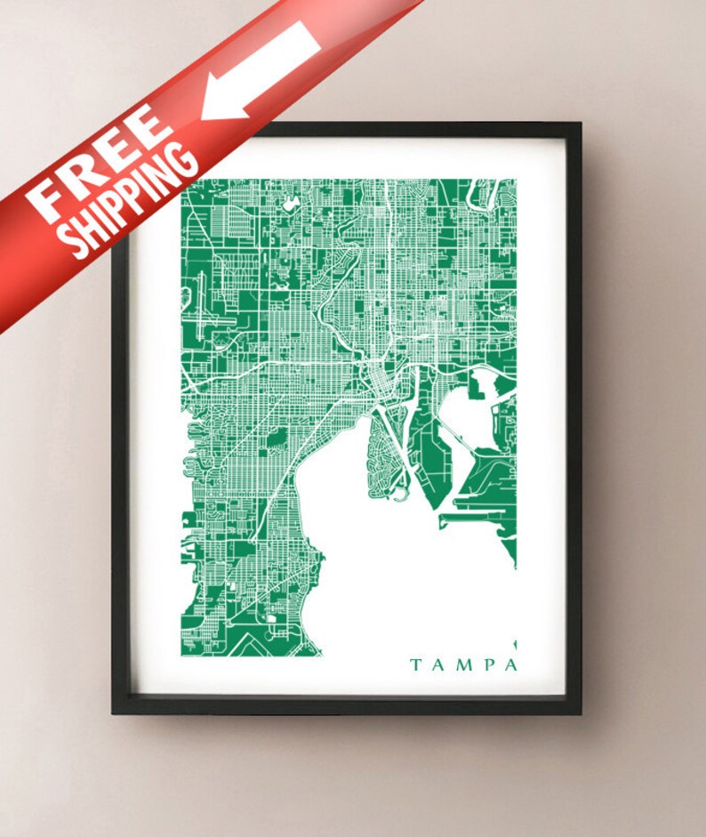Tampa Map Print - Etsy