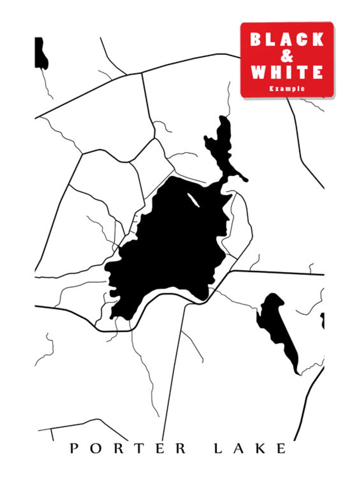 Porter Lake Map Print Maine Poster - Etsy