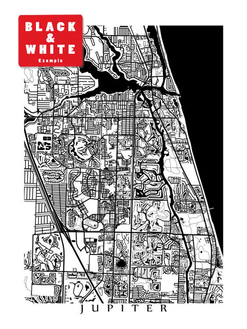 Jupiter FL Map Print Florida Poster | Etsy