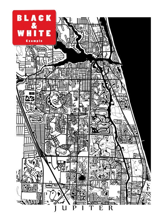 Jupiter FL Map Print Florida Poster | Etsy