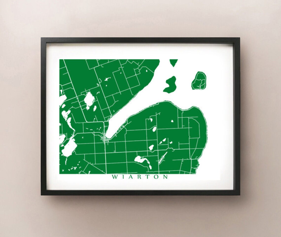 Wiarton Map Print Ontario Art Canada Poster - Etsy