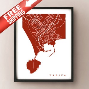 Tarifa Map - Andalucia Spain Art Print - Etsy