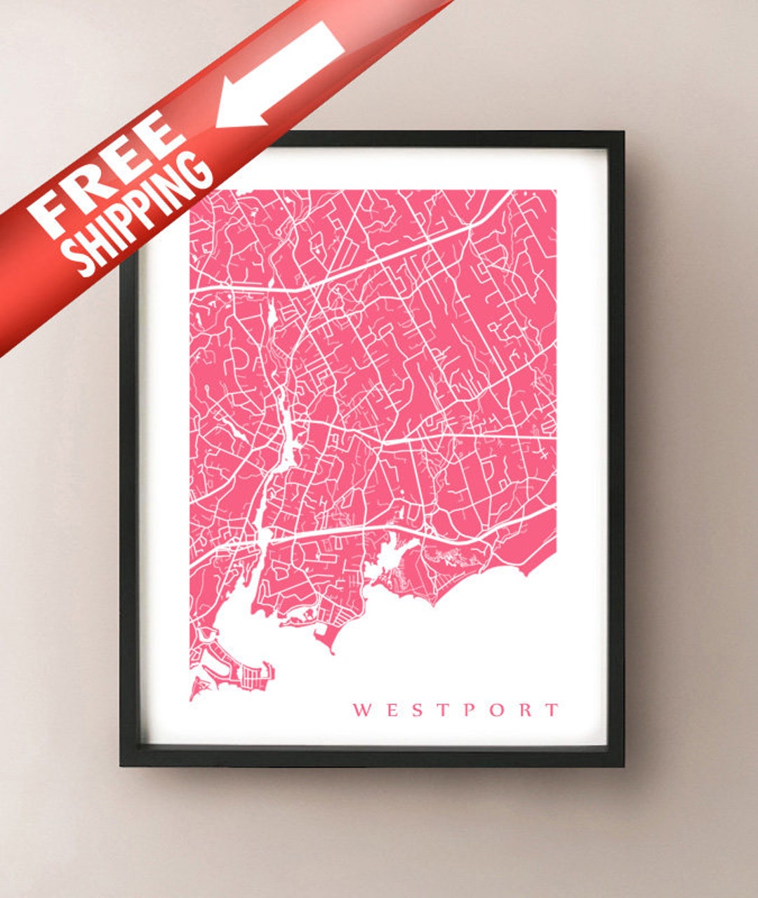 Westport, CT Map Print - Etsy