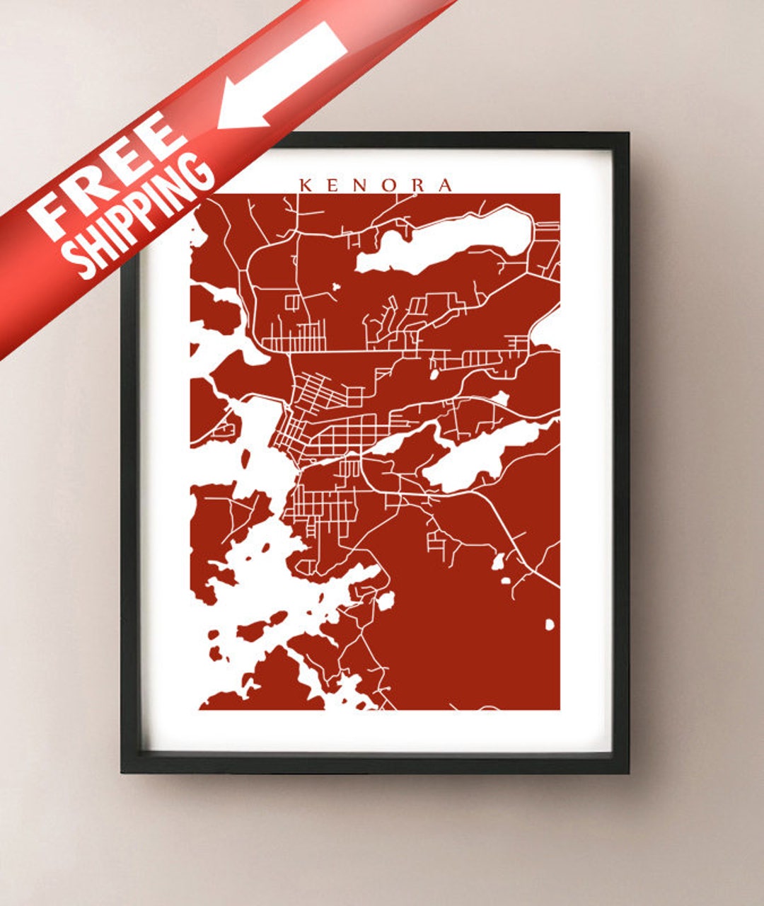 Kenora, Northern Ontario Map Print - Etsy Canada