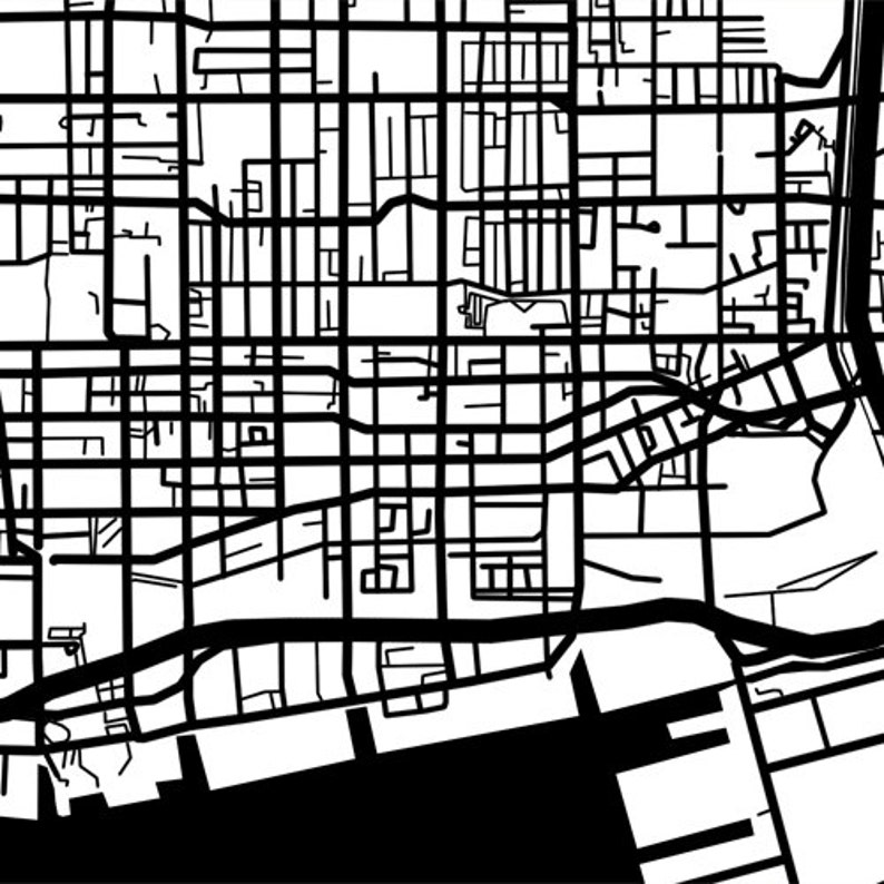 Toronto Map Black and White | Etsy