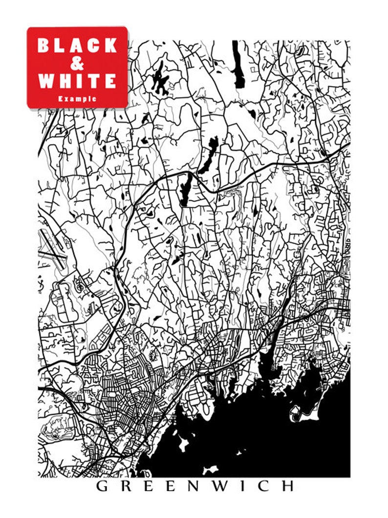 Greenwich CT Map Print - Etsy