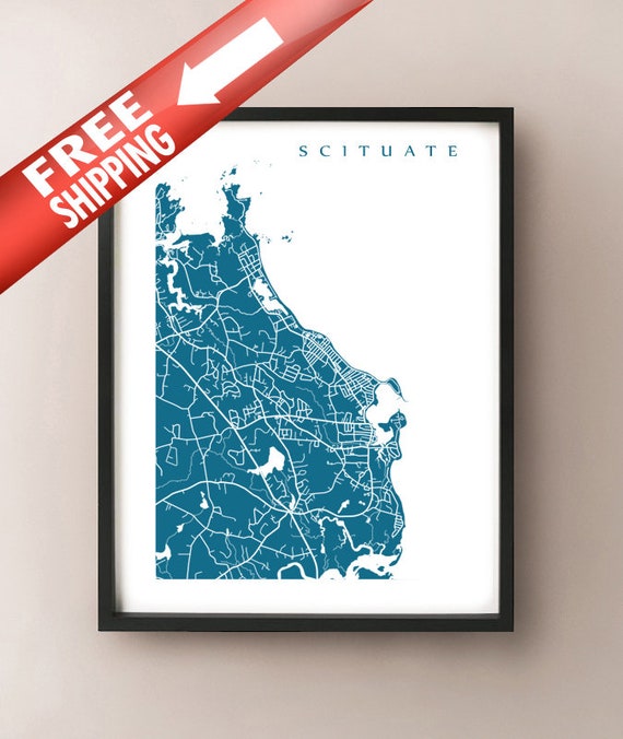 Scituate MA Map Print Massachusetts Poster | Etsy