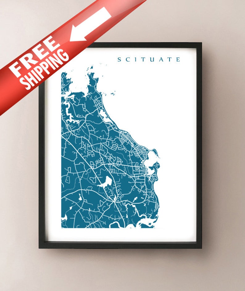 Scituate, MA Map Print - Massachusetts Poster - Etsy