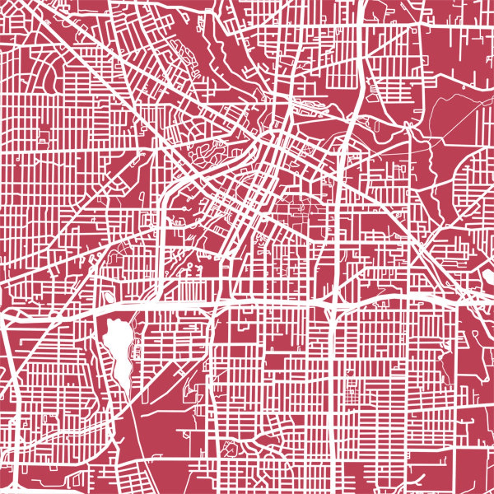 Akron Map - Ohio Poster Print - Etsy