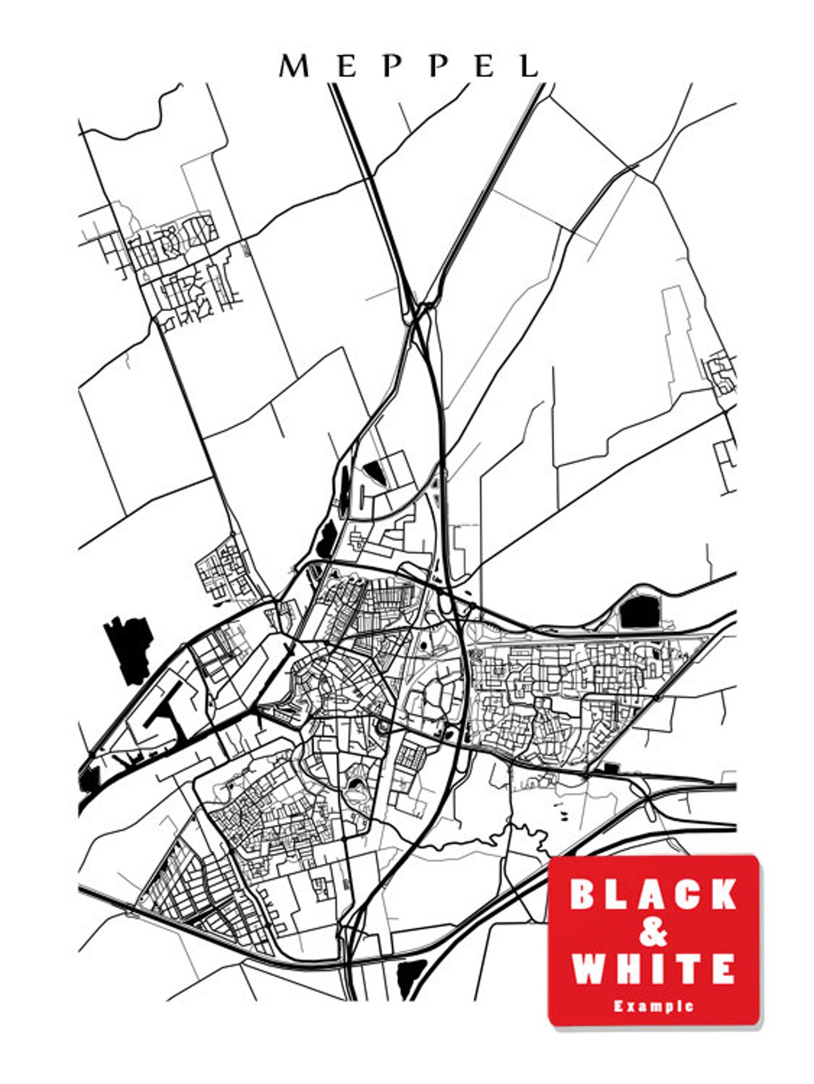 Meppel Map Print Netherlands Poster | Etsy