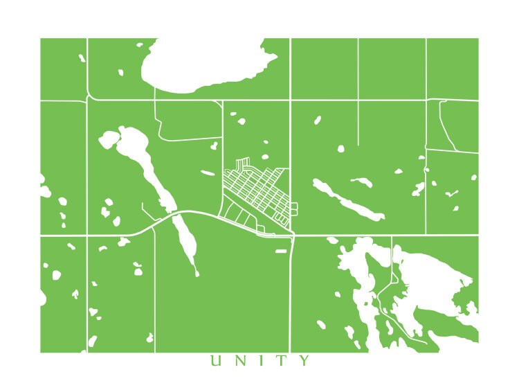 Unity, SK Map Print - Saskatchewan Poster - Etsy