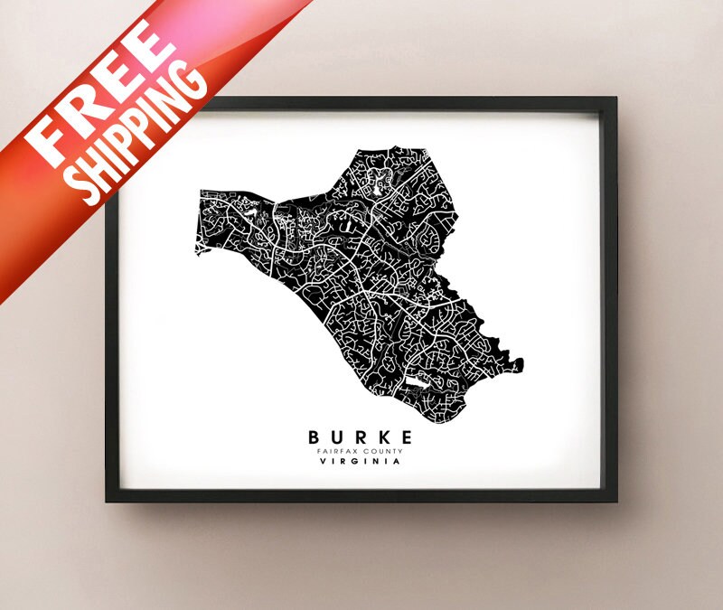 Burke, VA - City Limits Map Print - Etsy