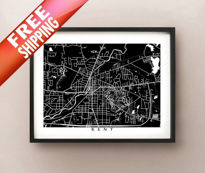 Kent Map Ohio Poster Print | Etsy