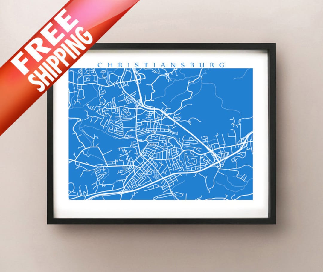 Christiansburg, VA Map Print - Virginia Poster - Etsy