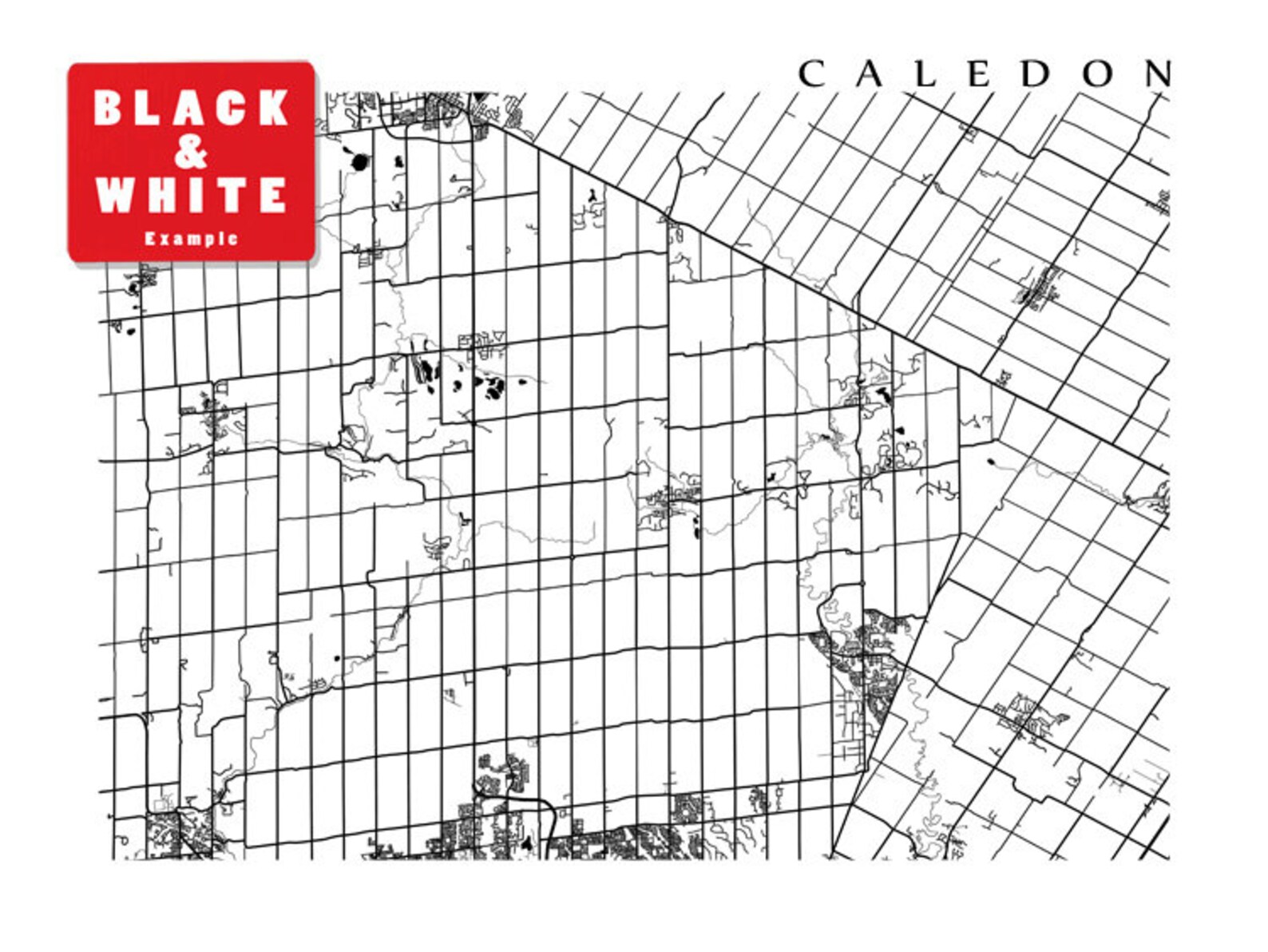 Caledon Map - Ontario Poster Art - Etsy