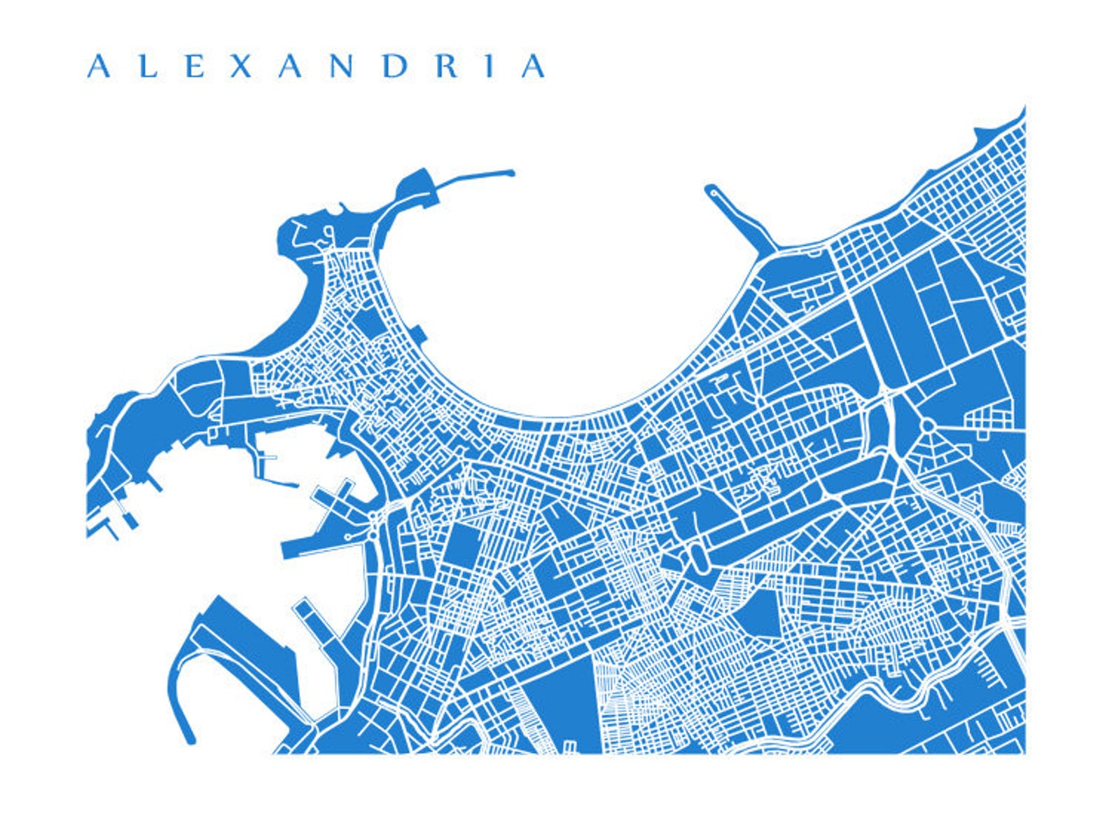 Alexandria, Egypt Map Print - الإسكندرية - Etsy