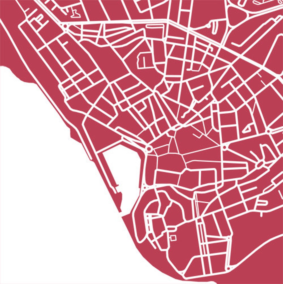 Faro Map Print Portugal Art Poster - Etsy