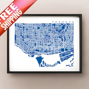 Downtown Toronto Map Art Ontario Poster Print - Etsy Canada