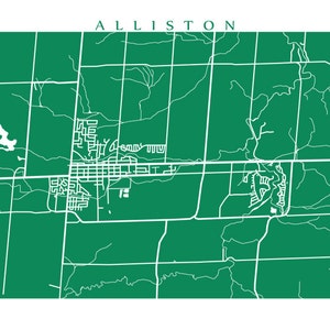 Alliston Map Art - Canada Wall Art - Ontario - Etsy Canada