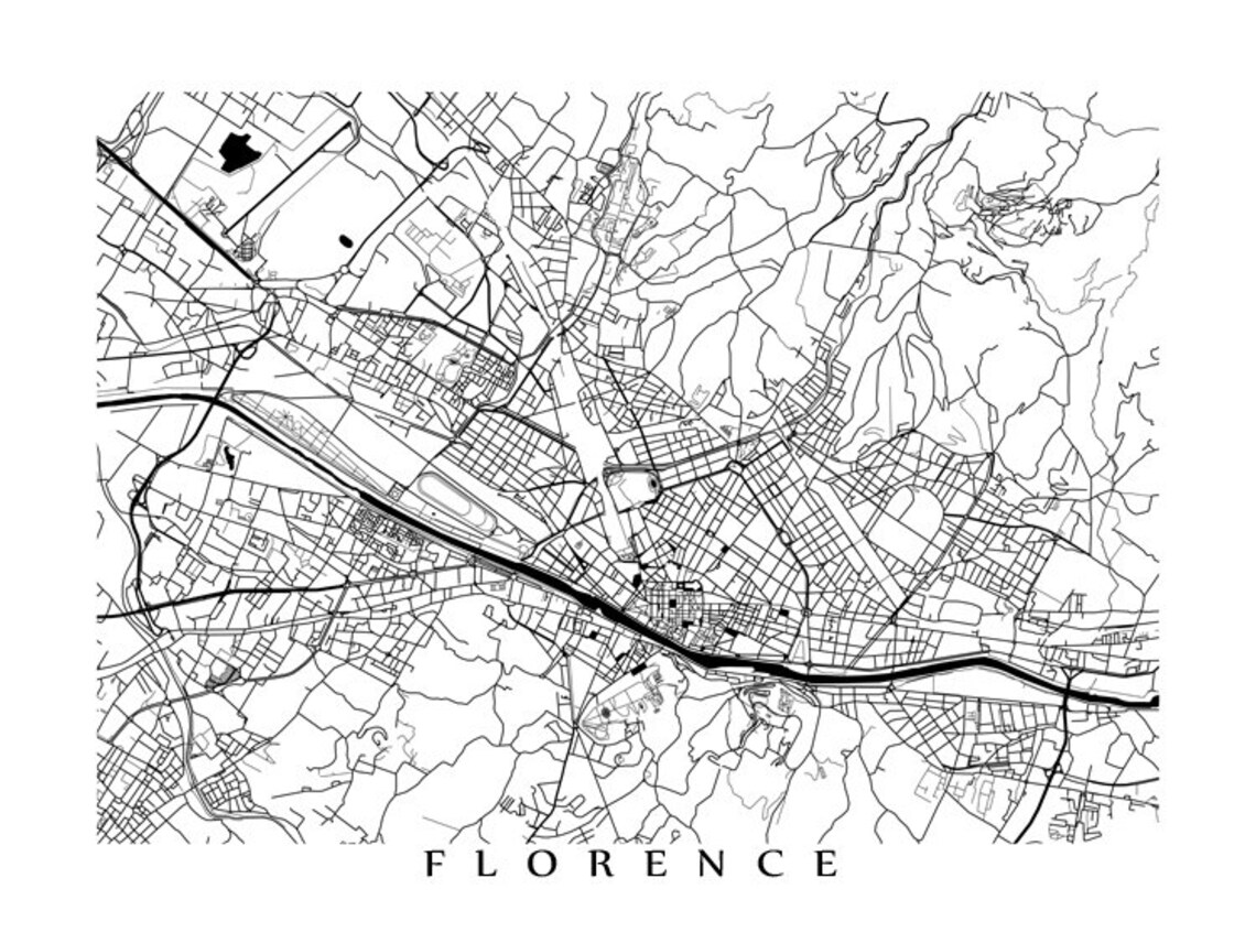 Florence Map Print - Etsy