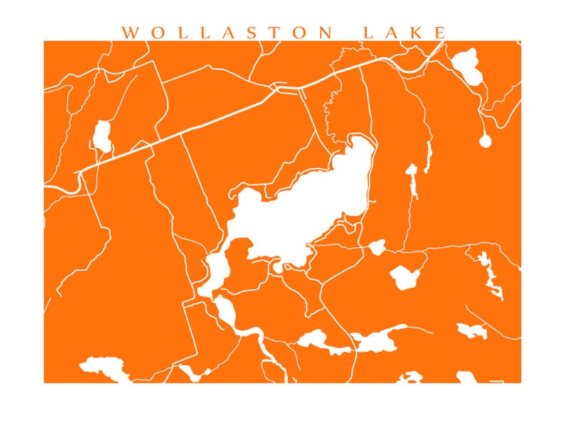 Wollaston Lake Map Print Bancroft Ontario Art Poster | Etsy