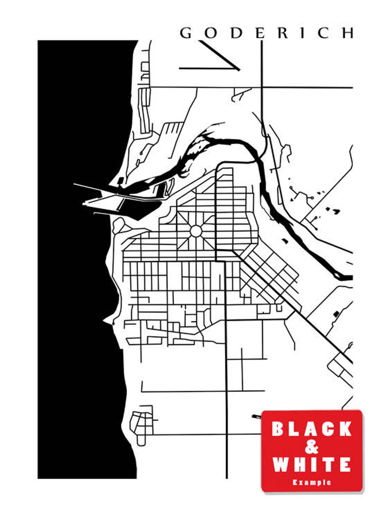 Goderich Map Huron-bruce Ontario Lake Huron Print - Etsy UK