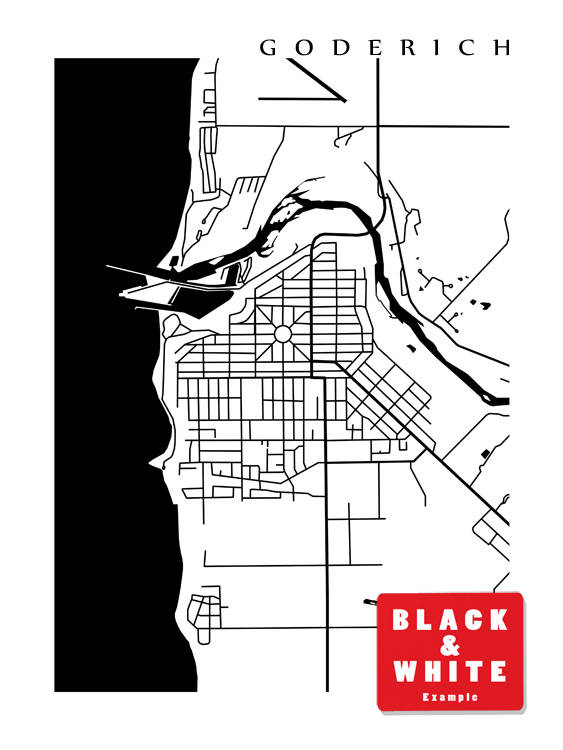 Goderich Map Huron-bruce Ontario Lake Huron Print - Etsy UK