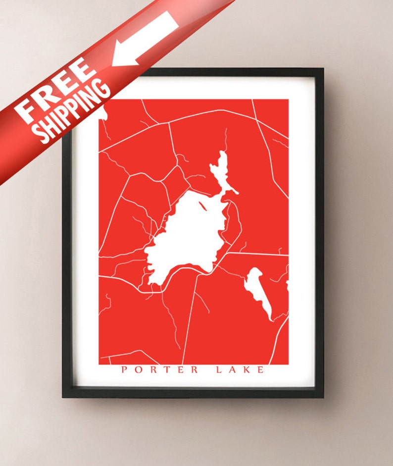Porter Lake Map Print Maine Poster - Etsy