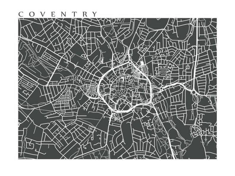 Coventry Map Print England Poster | Etsy