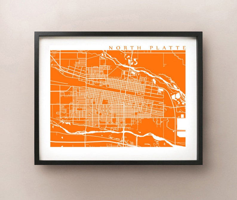 North Platte, NE Map Print - Nebraska Poster - Etsy