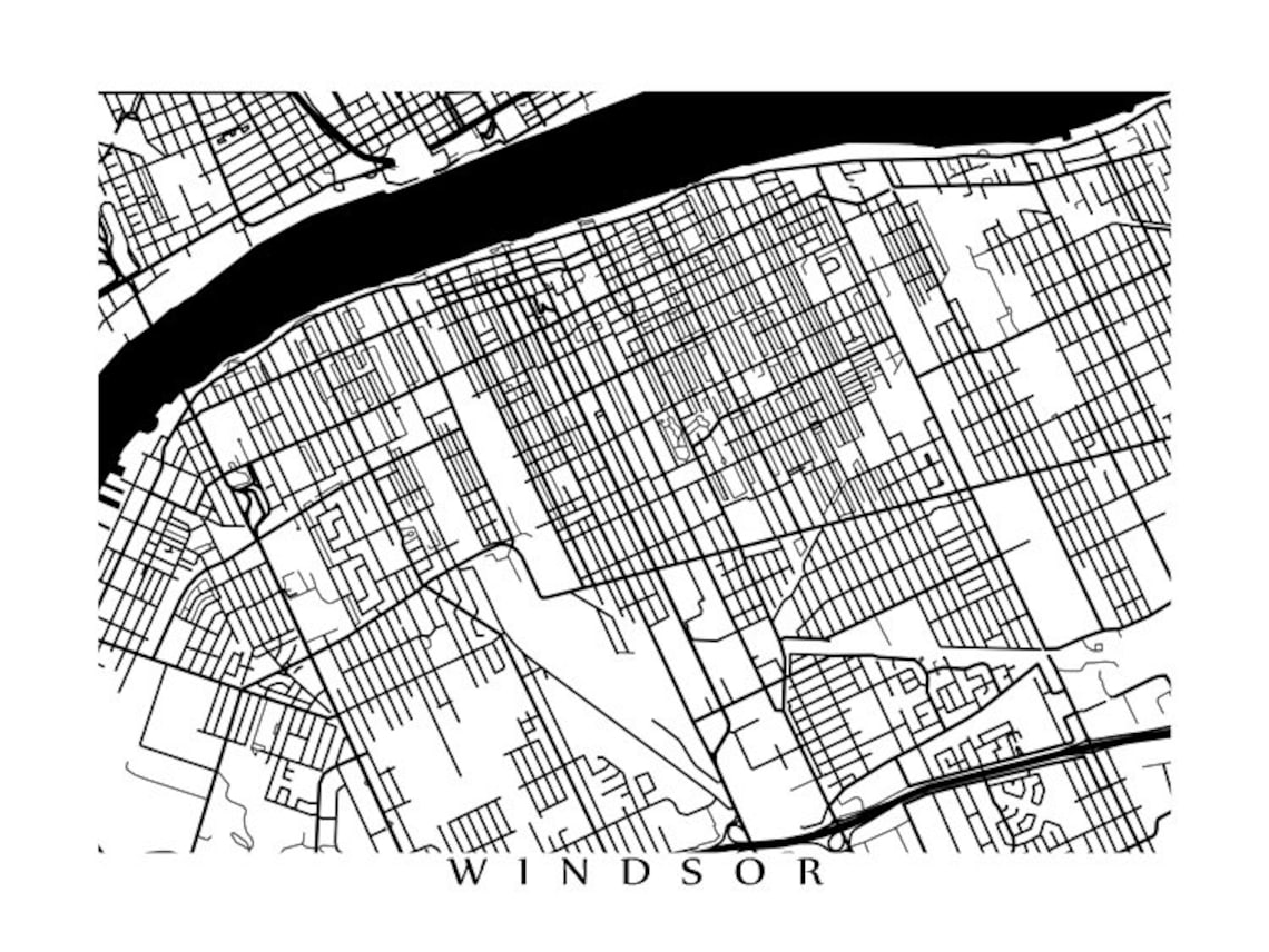 Windsor Map - Ontario Poster Art - Etsy