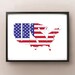 USA Font Flag Map Art Poster Print - Etsy
