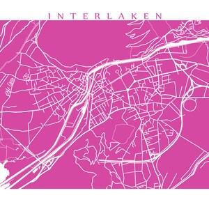 Interlaken Map Print - Switzerland Poster - Etsy