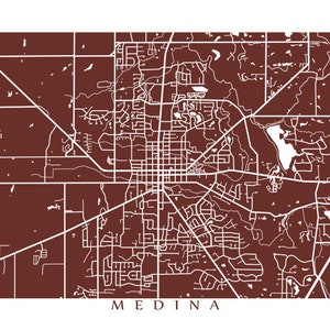 Medina, OH Map - Ohio Poster Print - Etsy