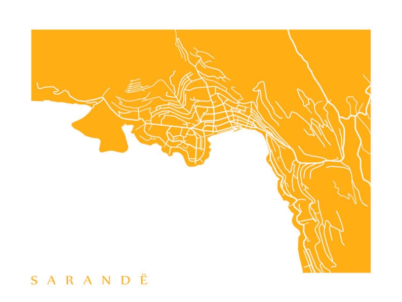 Sarandë Map Print Albania Poster - Etsy