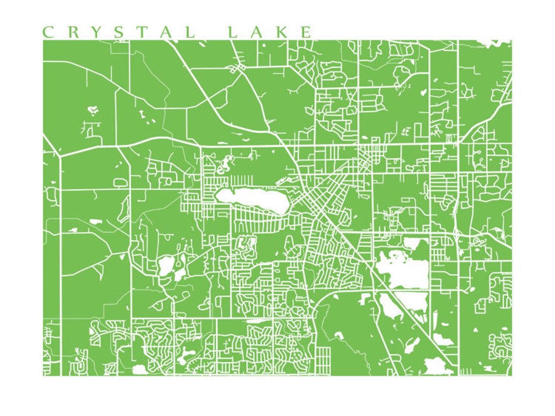 Crystal Lake IL City Map Print - Etsy