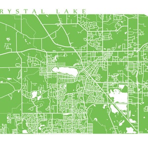 Crystal Lake, IL City Map Print - Etsy