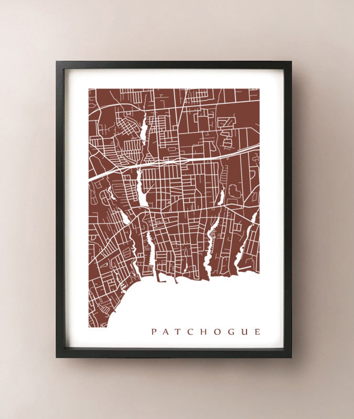 Patchogue NY Map Print Long Island New York - Etsy