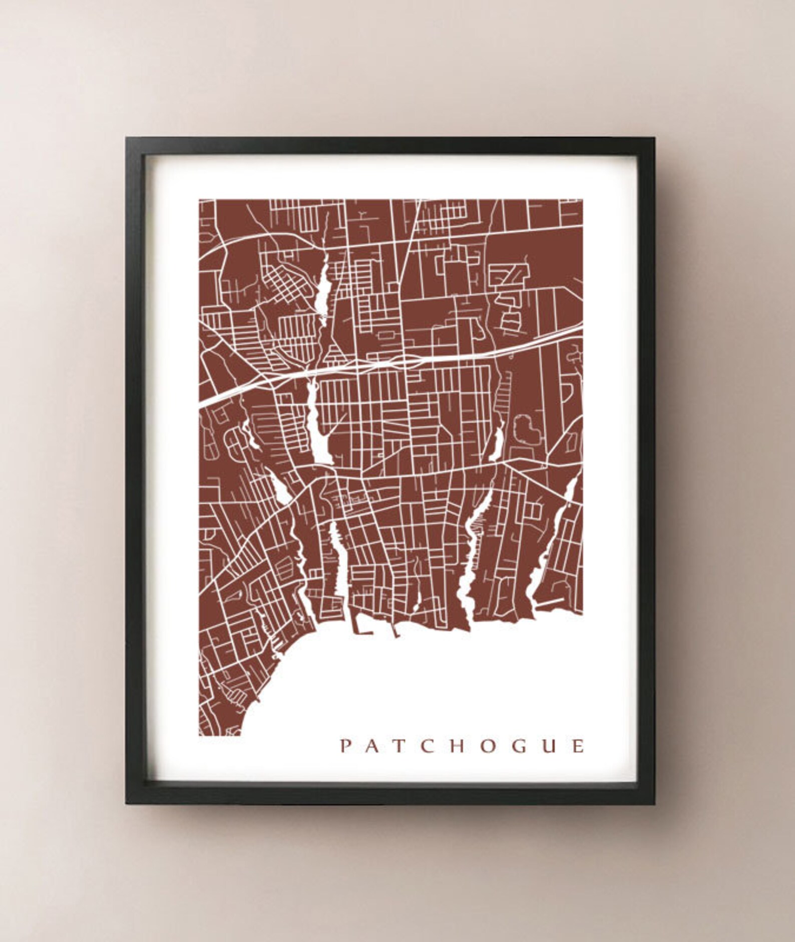 Patchogue NY Map Print Long Island New York - Etsy