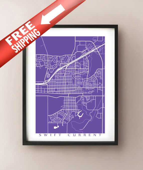 Swift Current Map Print Saskatchewan Poster | Etsy