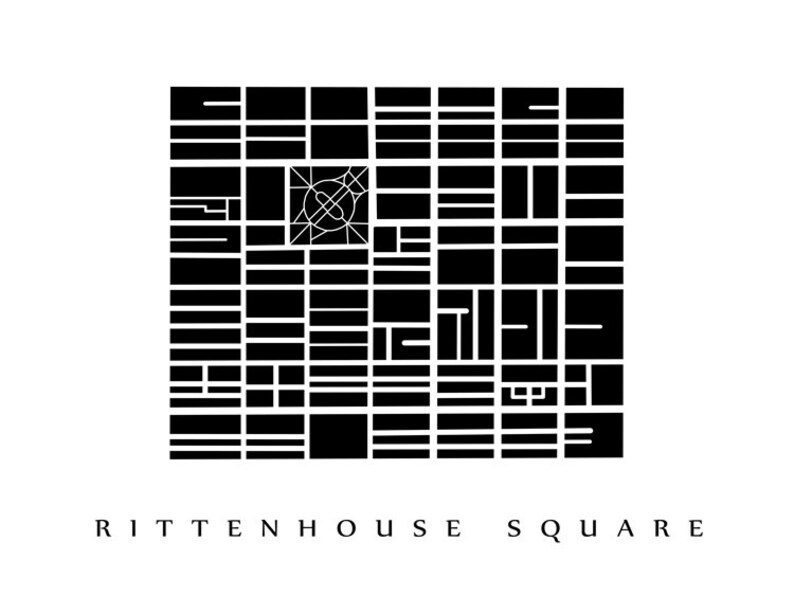 Rittenhouse Square Map Philadelphia Neighbourhood Art Print | Etsy