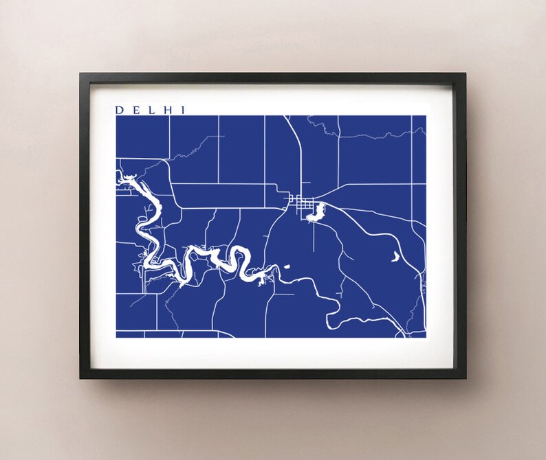 Delhi, IA Map Print - Iowa Art Poster - Etsy