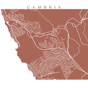 Cambria Map Print - California Poster - Etsy