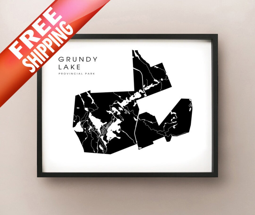 Grundy Lake Provincial Park - Parry Sound, Ontario Map Print - Etsy UK